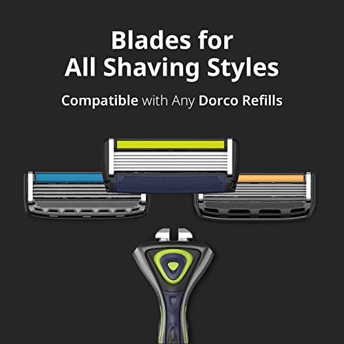 DORCO Pace 6 Sport - Six Blade Razor System with Trimmer and Pivoting Head (2 Replacement Handles Only (No Blades))