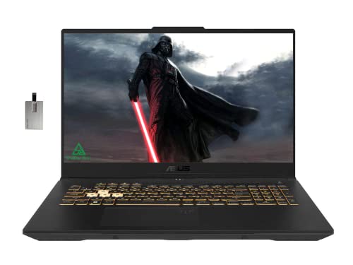 ASUS 2022 TUF F17 17.3" FHD 144Hz Gaming Laptop, Intel 12th Core i7-12700H, 64GB RAM, 4TB PCIe SSD, NVIDIA GeForce RTX 3050Ti Graphics 4GB, Backlit Keyboard, Win 11, Black, 32GB SnowBell USB Card