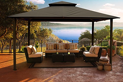 Paragon-Outdoor GZ584EG Soft Top Soft Top Barcelona Gazebo, Grey, 10' x 12'