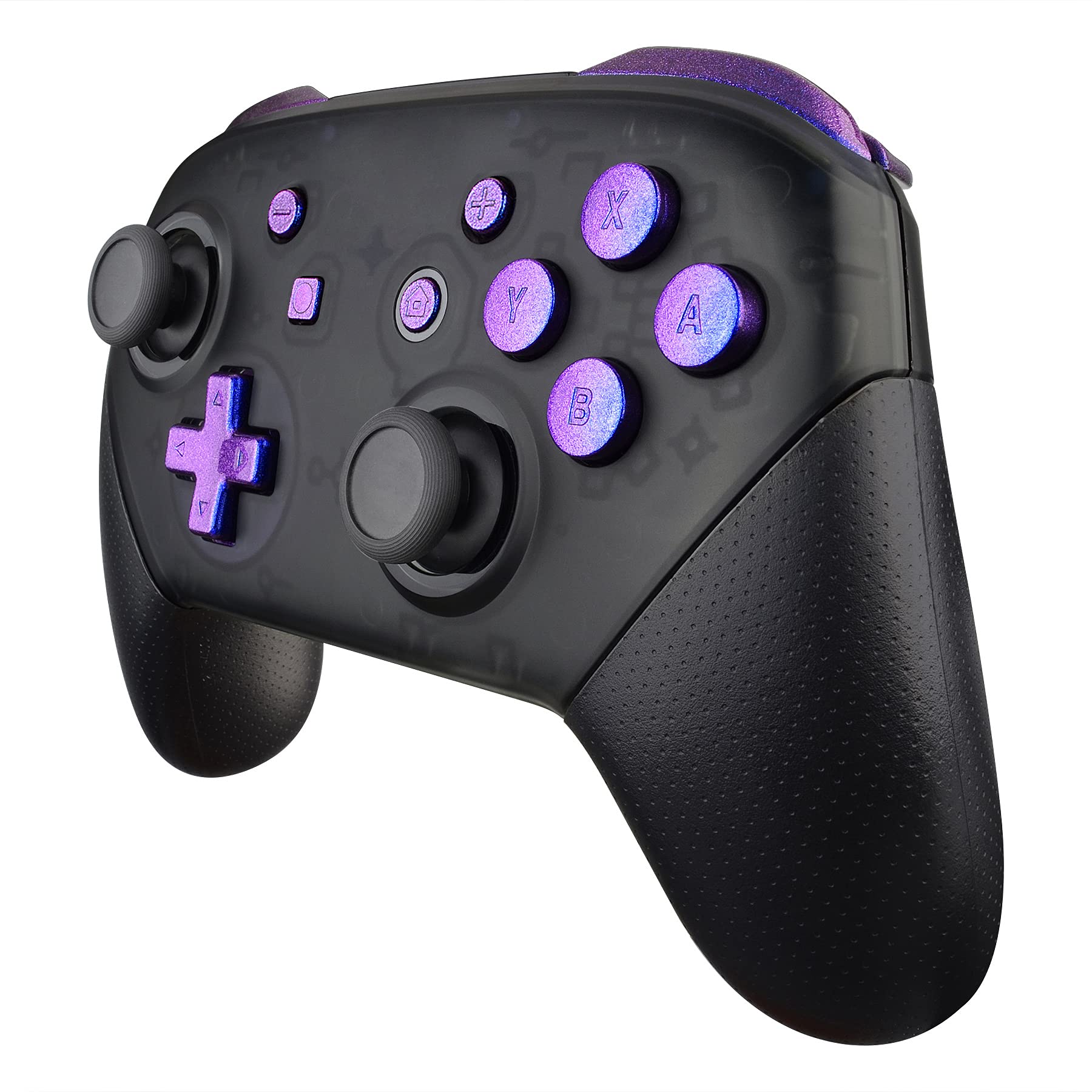 eXtremeRate Purple Blue Chameleon Repair ABXY D-pad ZR ZL L R Keys for Nintendo Switch Pro Controller, DIY Replacement Full Set Buttons with Tools for Nintendo Switch Pro - Controller NOT Included
