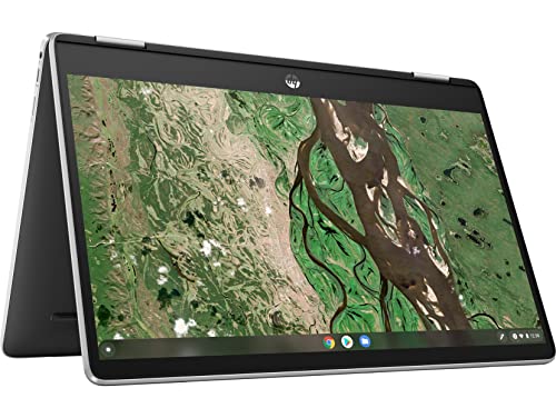 HP Chromebook x360 14b-cb0097nr 14" Touchscreen HD Display, Intel Pentium Silver N6000 8GB RAM 128GB eMMC, Natural Silver, Chrome OS (Renewed)