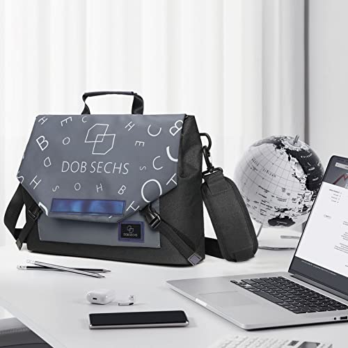 DOB SECHS Briefcases for Men, Laptop Bag 15.6 inch, Small Messenger Bag for Men Women, Satchel Bags for Men, Waterproof Laptop Messenger Bag, Computer Bags for Laptops/Macbook/Notebook, Black
