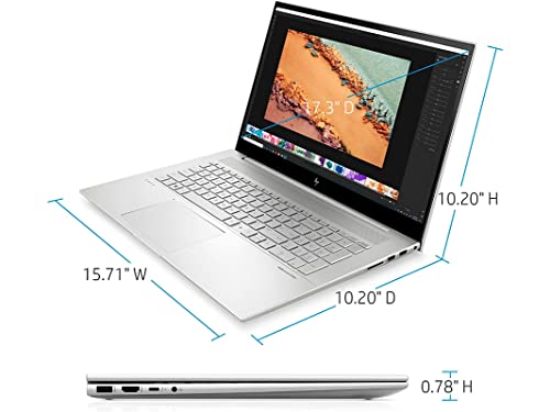 HP 2022 Envy 17.3" FHD Touchscreen 300-Nits Laptop, 12th Gen Intel Core i7- 1255U, 32GB RAM, 2TB PCIe SSD, Backlit Keyboard, Intel Iris Xe Graphics, Wind 11 Pro, Natural Silver, 32GB USB Card