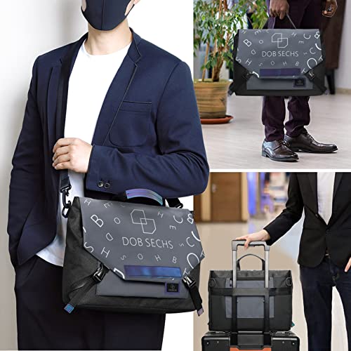 DOB SECHS Briefcases for Men, Laptop Bag 15.6 inch, Small Messenger Bag for Men Women, Satchel Bags for Men, Waterproof Laptop Messenger Bag, Computer Bags for Laptops/Macbook/Notebook, Black