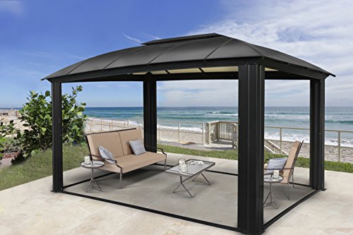Paragon-Outdoor GZ3DXL Hardtop Hardtop Siena Gazebo, Black, 12' x 16'