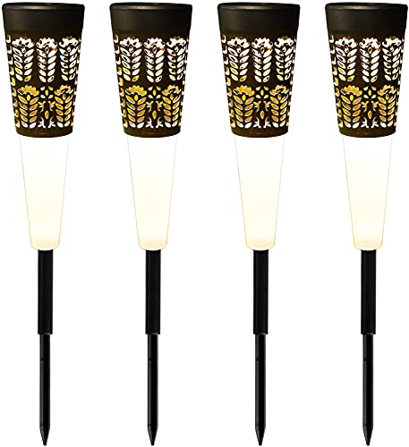 Halloween Decoration Solar Pathway Lights, Solar Garden Lights Outdoor Waterproof, Up to 12 Hrs, Solar Powered LED Landscape Lighting for Lawn, Patio, Yard, Walkway, Driveway, (Warm White) 4Pack