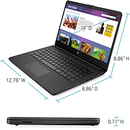 HP Pavilion Laptop (2022 Model), 14-inch Micro-Edge HD Display, Intel Pentium Silver N5030, 16GB RAM, 512GB SSD, Thin & Portable, Webcam, HDMI, Wi-Fi, Bluetooth, Windows 11 Black
