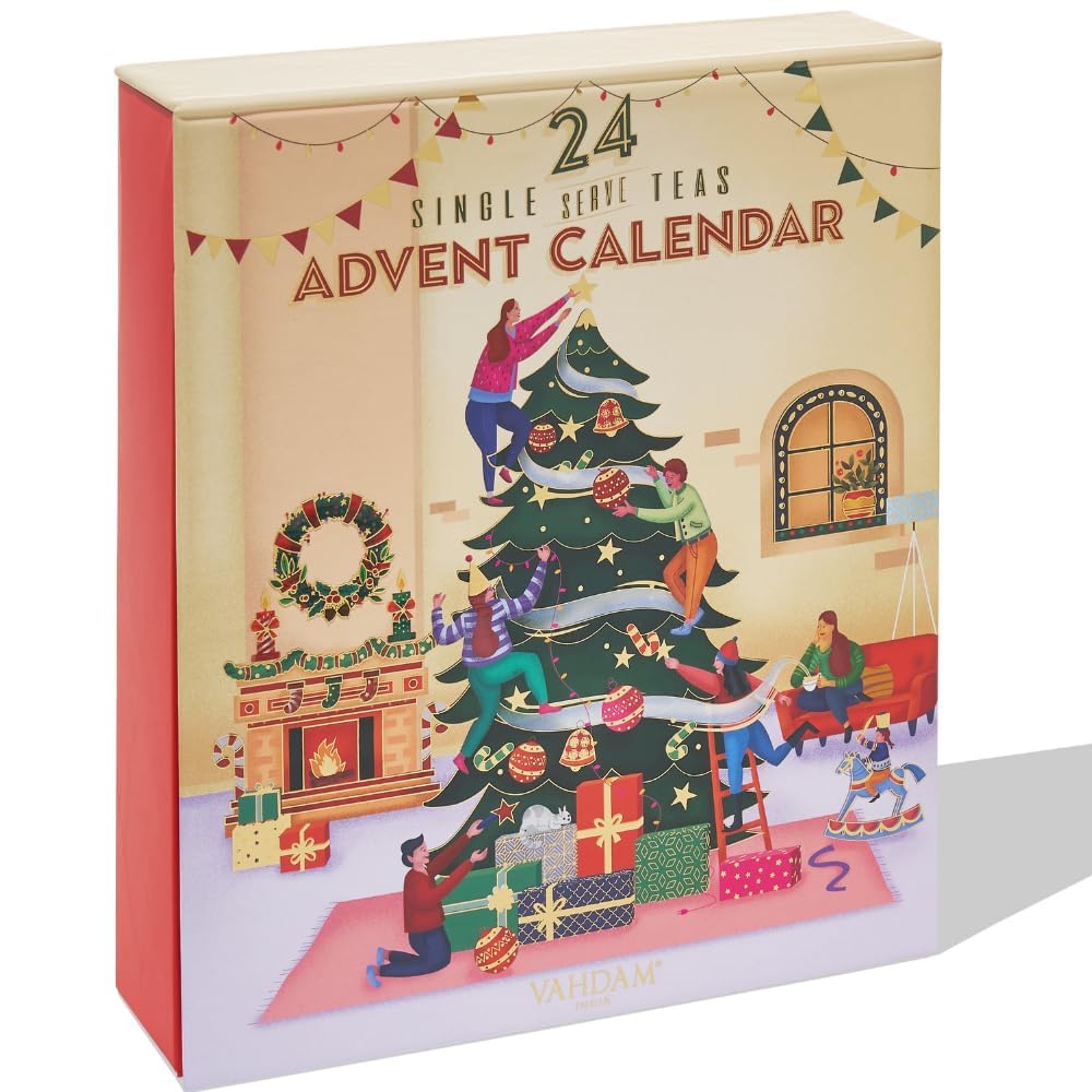 Limited Edition - Advent Calendar 2024 Tea Bags 24 Unique Flavors - Luxury Holiday Gift Box | Christmas Advent Calendar 2024 for Adults | Advent Calendar 2024 Adult Women and Men | VAHDAM