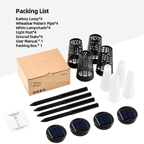 Halloween Decoration Solar Pathway Lights, Solar Garden Lights Outdoor Waterproof, Up to 12 Hrs, Solar Powered LED Landscape Lighting for Lawn, Patio, Yard, Walkway, Driveway, (Warm White) 4Pack