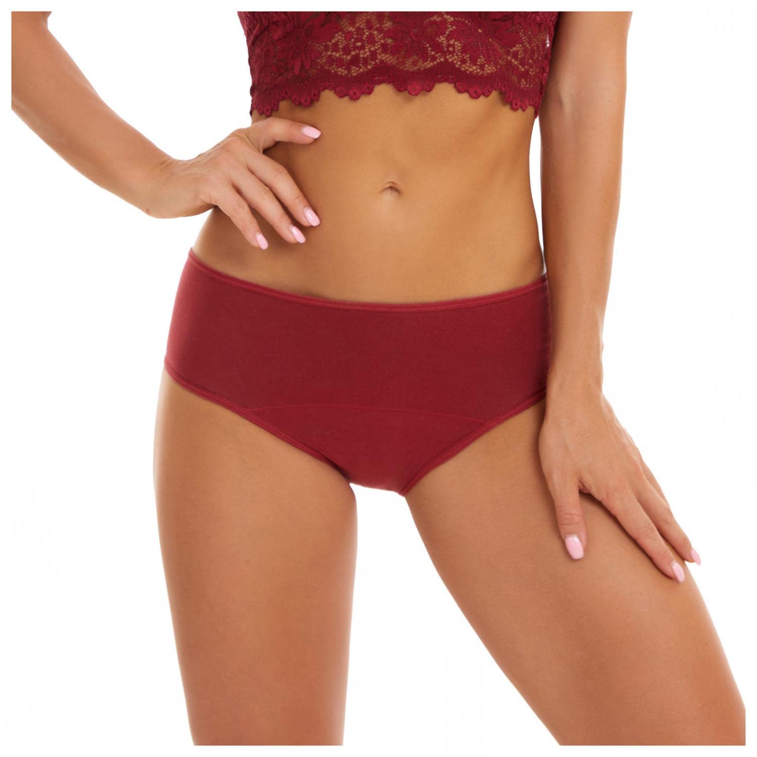 Gufesf Women's Cotton Underwear, Women 5-Pack Cotton Underwear Soft Breathable Full Coverage Briefs Ladies Panties