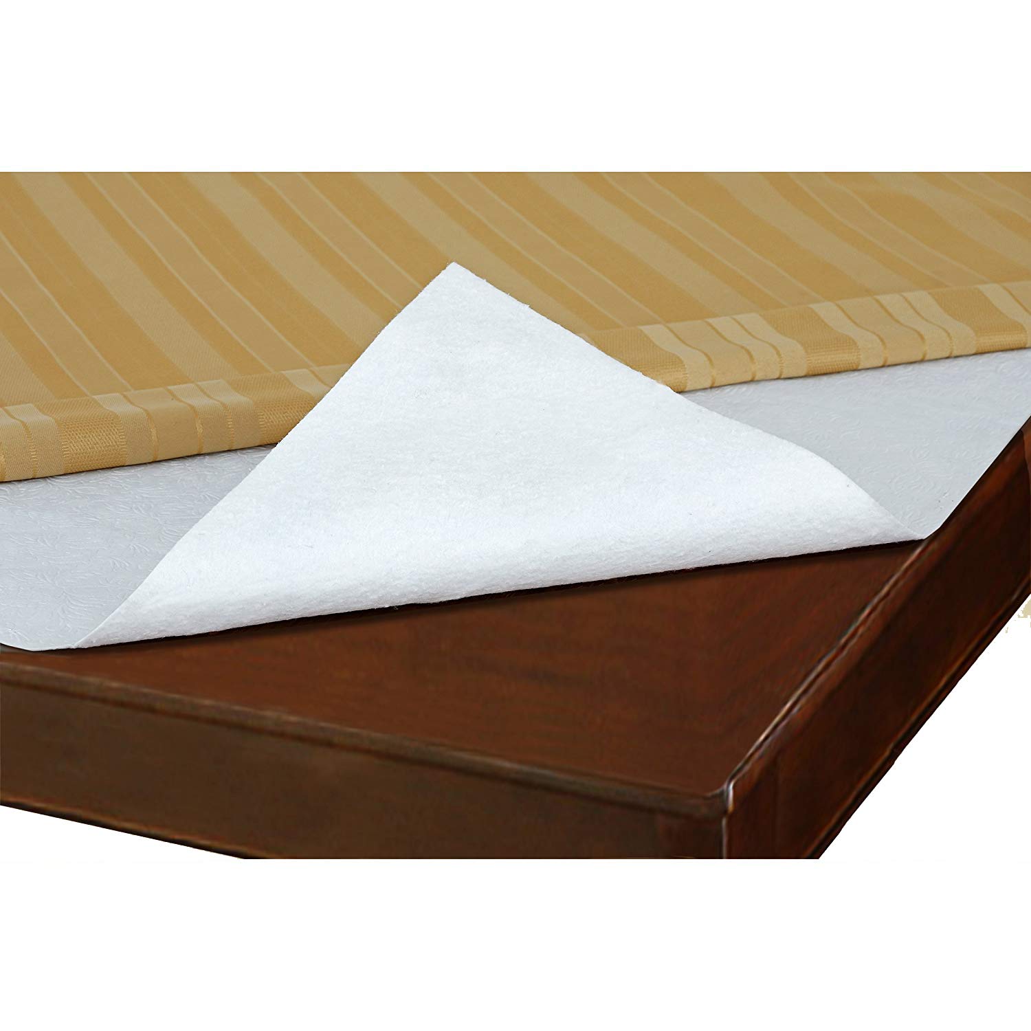 Home Bargains Plus Quilted Heavy Duty Table Pad Protector with Flannel Backing, Cut to Fit, Heat Resistant, Wipe Clean, Protects Table from Spills and Scratches, White, 52” x 120” Rectangle