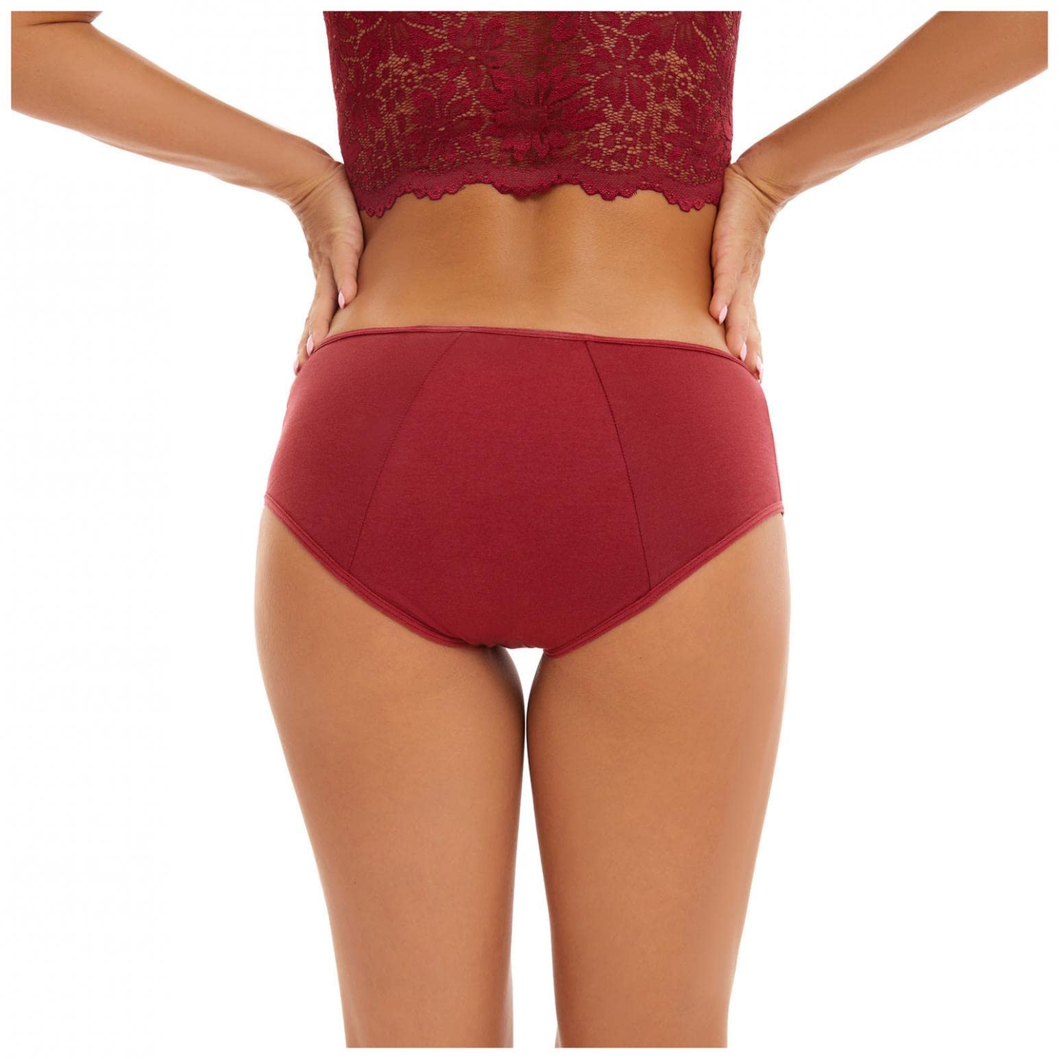 Gufesf Women's Cotton Underwear, Women 5-Pack Cotton Underwear Soft Breathable Full Coverage Briefs Ladies Panties
