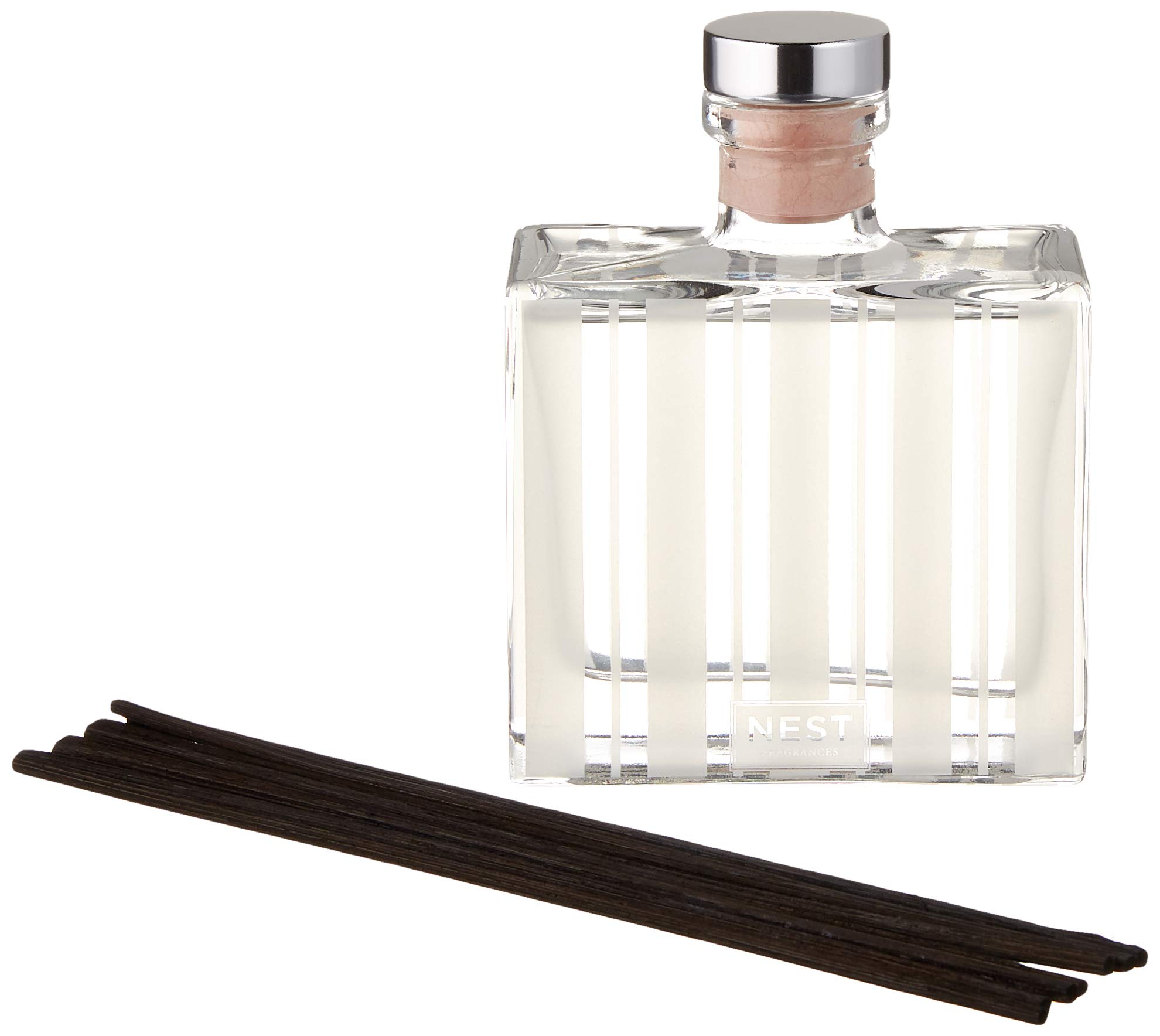 NEST New York Reed Diffuser, Ocean Mist & Sea Salt - 5.9 fl oz - Fragrance for Up to 90 Days - Reusable, Refillable Glass Holder - Includes 8 All-Natural Reed Sticks - Flame Free