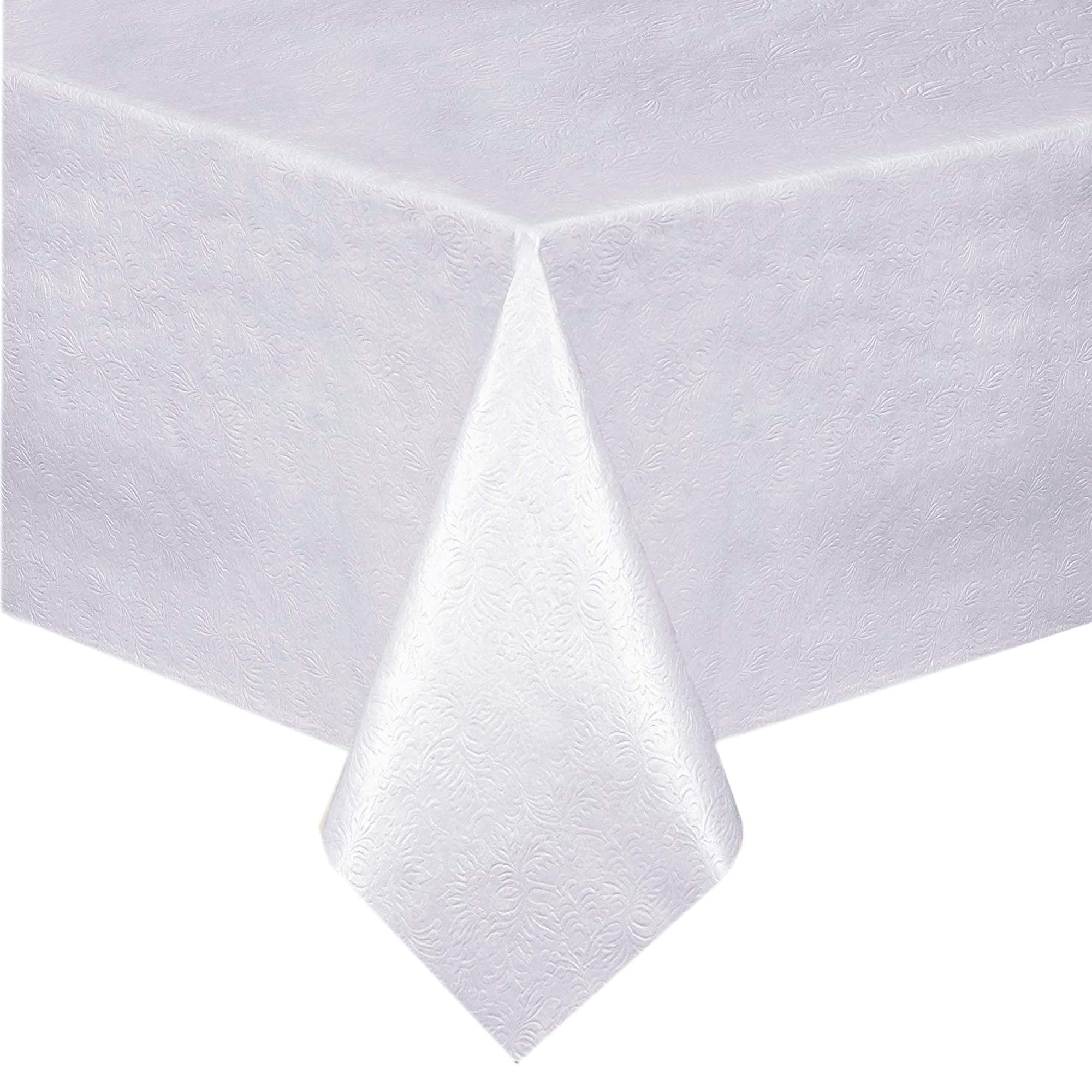Home Bargains Plus Quilted Heavy Duty Table Pad Protector with Flannel Backing, Cut to Fit, Heat Resistant, Wipe Clean, Protects Table from Spills and Scratches, White, 52” x 120” Rectangle