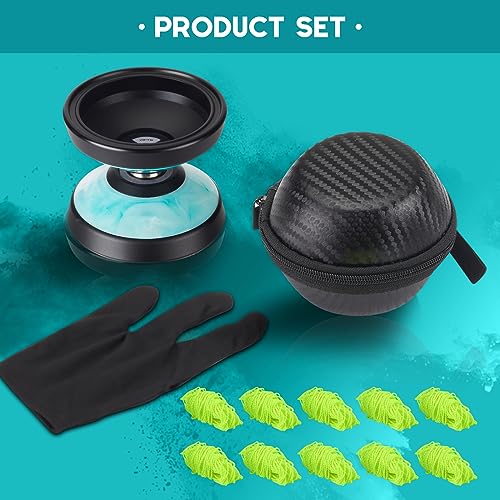 FETESNICE X1 Yoyo Professional, Unresponsive Yoyos for Kids Adults, Metal and Plastic Trick Yo-Yo with Bag + Glove + 10 Replacement Yoyos Strings(Green)