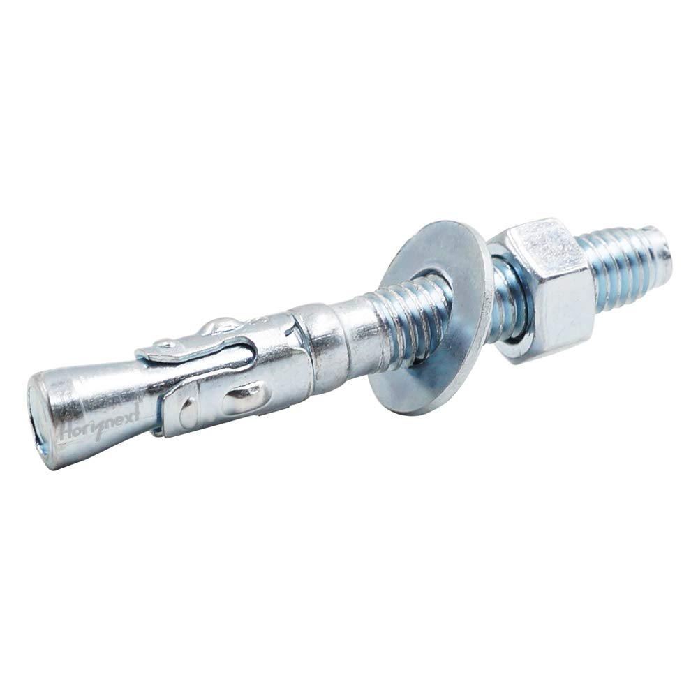 Horiznext 3/8" x 3 inch Wedge Anchor, Fastener for Cement and Concrete only, Heavy Duty zinc-Plated Carbon Steel Screw Bolt nut Expansion Head kit to Drill Wall (30 pcs)
