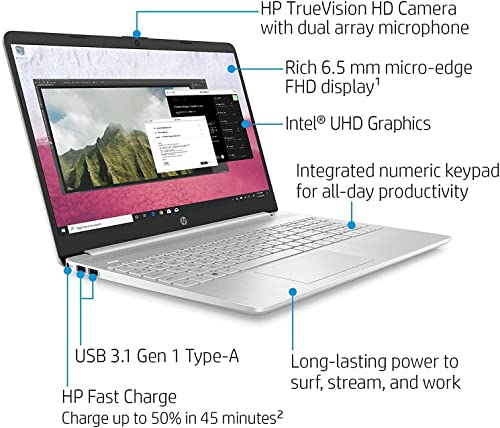 HP 15.6" FHD 1920x1080 IPS Touchscreen Laptop, Intel Core i7-1065G7,16GB RAM, 512GB SSD,Silver, Windows 10 Home,Silver