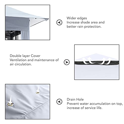 MASTERCANOPY Patio Gazebo Outdoor Pop Up Gazebo with Mesh Walls (13x13 White)
