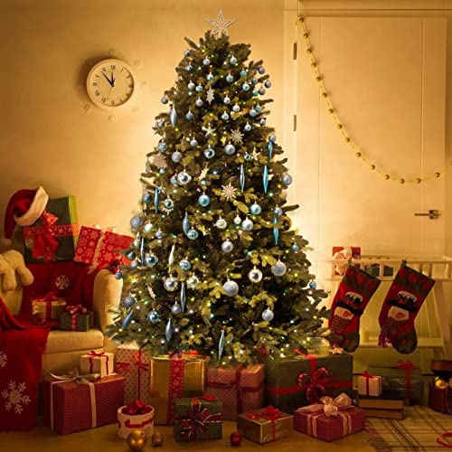 PEIDUO Christmas Ball Ornaments for Christmas Trees, 119 CT Shatterproof Christmas Tree Decorations, Silver Christmas Ornaments Set for Xmas, Holiday, Wreath and Party Decorations