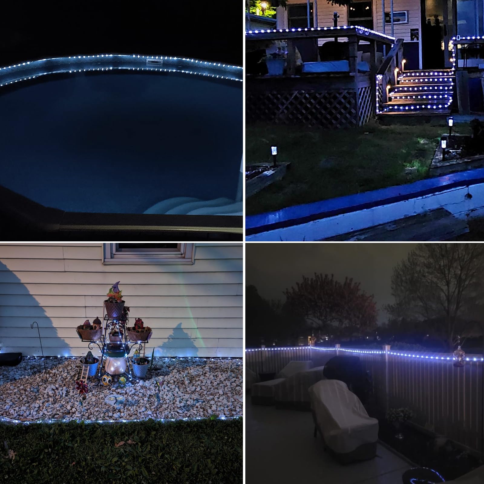 IJG 2 Pack Solar Rope Lights Outdoor Lights, 8 Modes and Timer Clear Tube Each 33ft 100 LED Fairy String Lights for Garden Yard Porch Tree Pool Patio Christmas Home Decoration Light