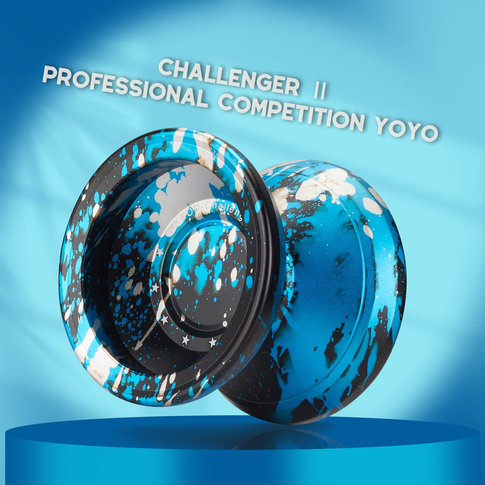 Hksod Yoyo Responsive Professional Yoyos for Kids 8-12 Beginners,Unresponsive Yo Yo for Adults Metal Trick Yoyos with Yo-yo Bearing Accessories - Black Blue
