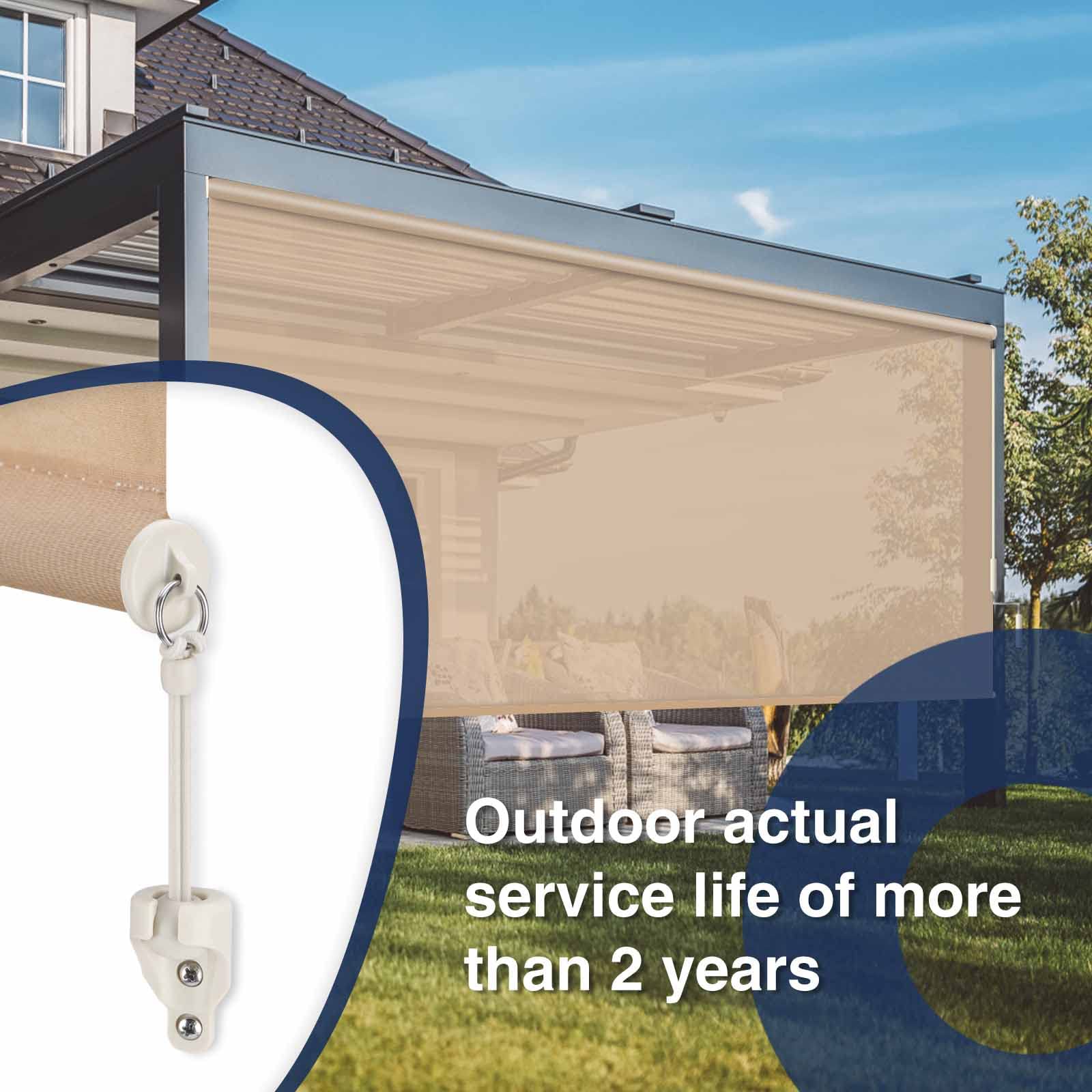 IVYSUN Sun Shade Replacement Parts Shade Tie Downs and End Cap with Ring Kit,Weather Resistance,Compatible with Coolaroo Exterior Roller Shade,Outdoor Blinds(Sand,2 Set)