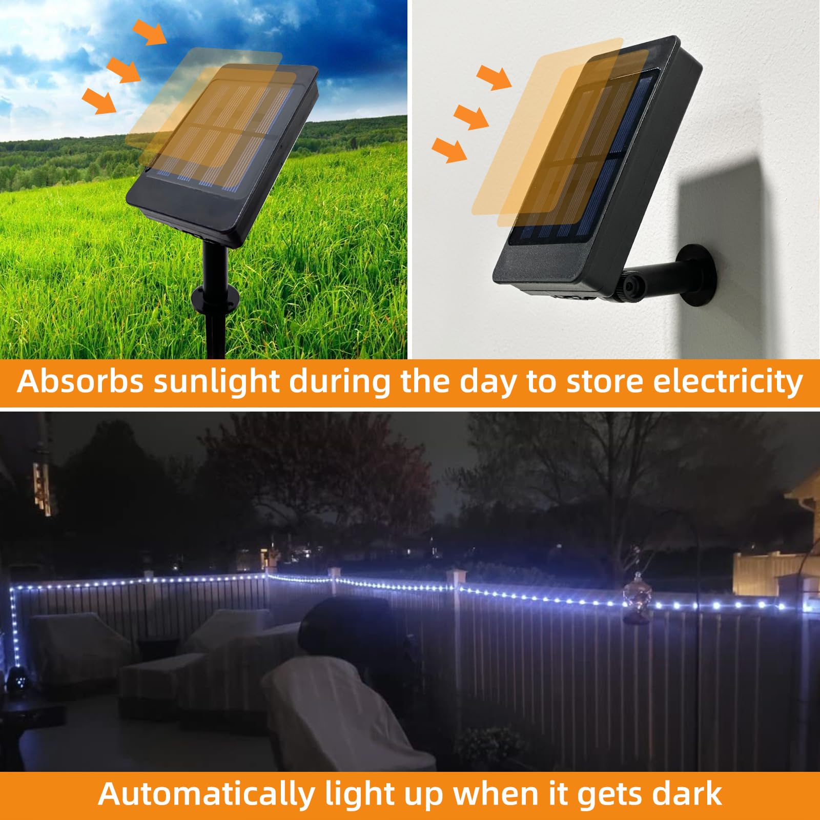 IJG 2 Pack Solar Rope Lights Outdoor Lights, 8 Modes and Timer Clear Tube Each 33ft 100 LED Fairy String Lights for Garden Yard Porch Tree Pool Patio Christmas Home Decoration Light