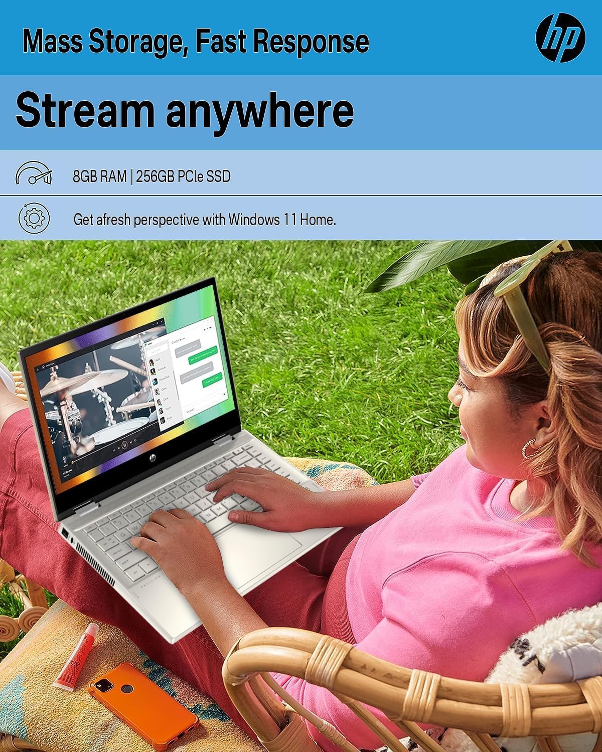 HP Pavilion x360 2-in-1 Convertible Laptop, 14" FHD Touchscreen, Intel Core i5-1135G7, 8GB RAM, 256GB SSD, College & Business Notebook, Fingerprint Reader, Webcam, Win 11 H, Bundle with JAWFOAL