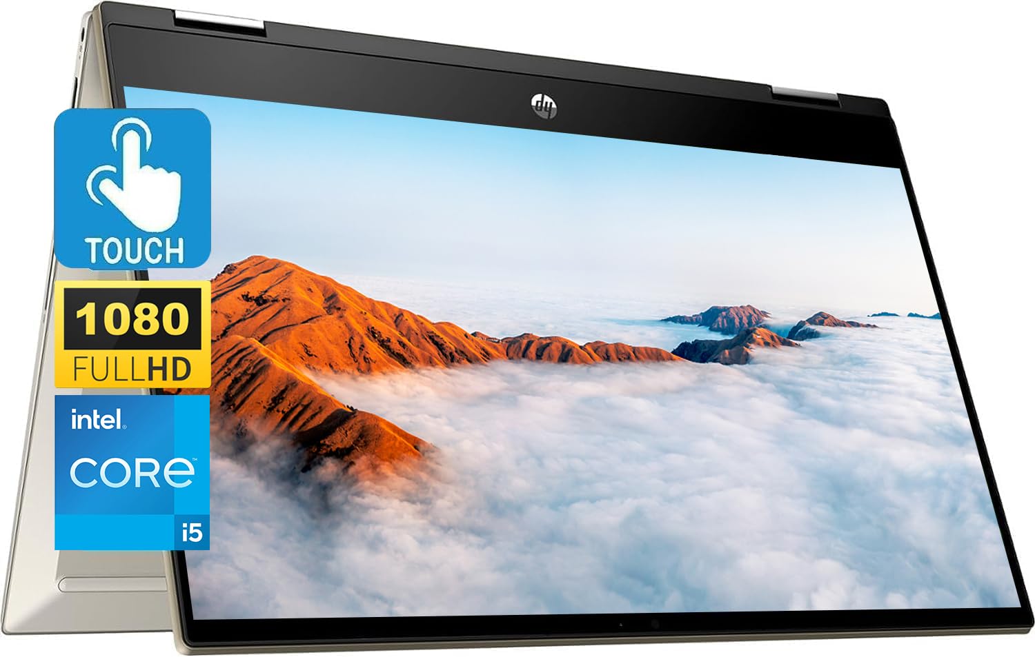 HP Pavilion x360 2-in-1 Convertible Laptop, 14" FHD Touchscreen, Intel Core i5-1135G7, 8GB RAM, 256GB SSD, College & Business Notebook, Fingerprint Reader, Webcam, Win 11 H, Bundle with JAWFOAL
