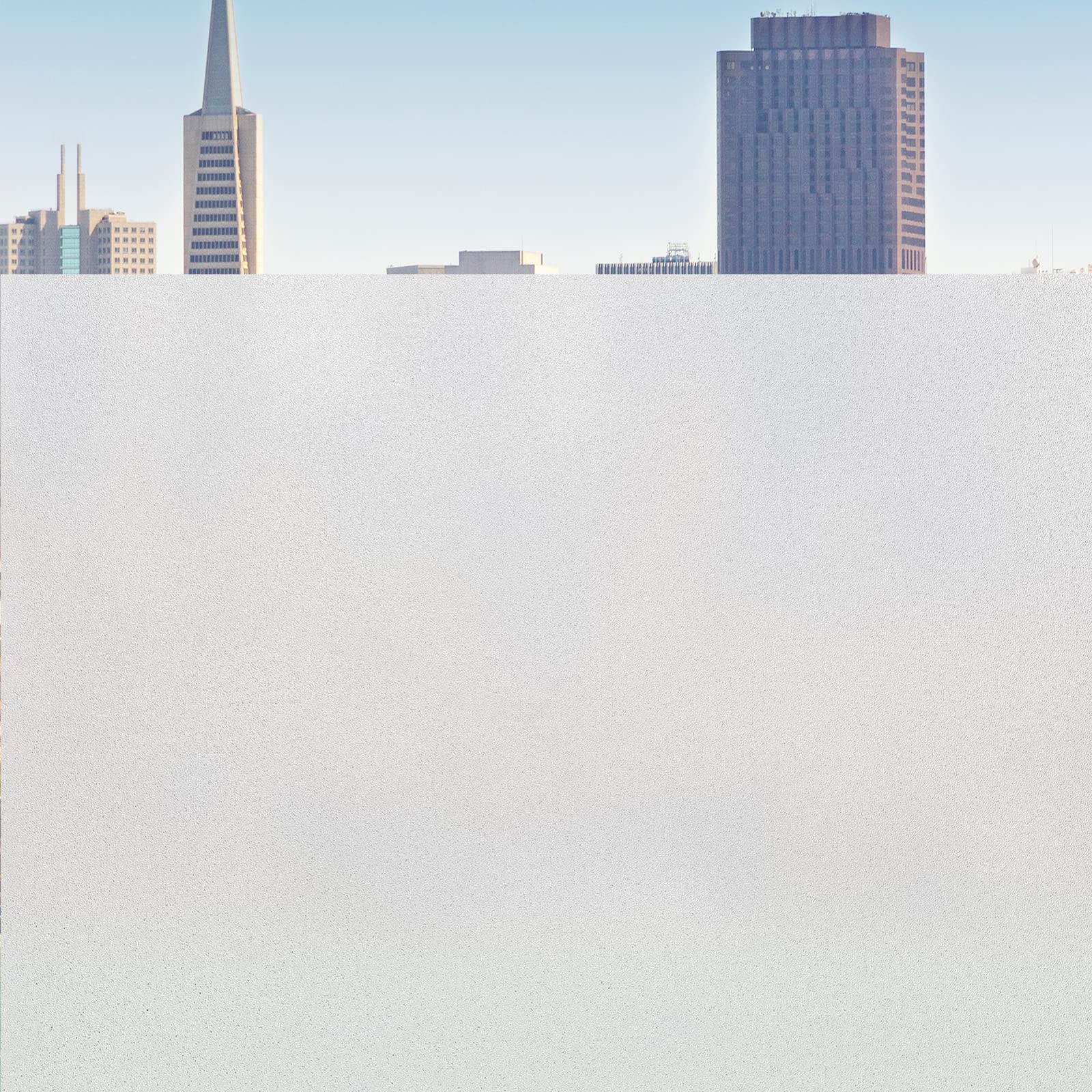 VILMA Window Privacy Film Frosted Glass Window Film Sun Blocking Non Adhesive Heat Blocker Static Window Clings Opaque Decorative Window Stickers for Bathroom Home Office 17.5 x 78.7 Inches