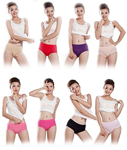 C.X Trendy Women's 8-Pack Cotton Seamless Brief Panty (S, Assorted)