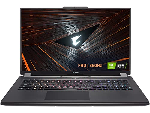 GIGABYTE AORUS 17 XE5 (17.3" FHD 360Hz, Intel 12th Gen i7-12700H, 32GB DDR5 RAM, 1TB PCIe SSD, NVIDIA GeForce RTX 3070Ti), Thin Bezel Gaming Laptop, Thunderbolt 4, RGB Backlit, Win 11 Home