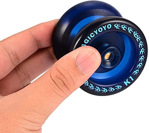 Pack of 3 Beginner Yoyos for Kids, MAGICYOYO K1-Plus Responsive Yoyos + 3 Yoyo Gloves, 3 Yoyo Bags, 18 Strings, All in A Gift Box - Blue +Red +Green