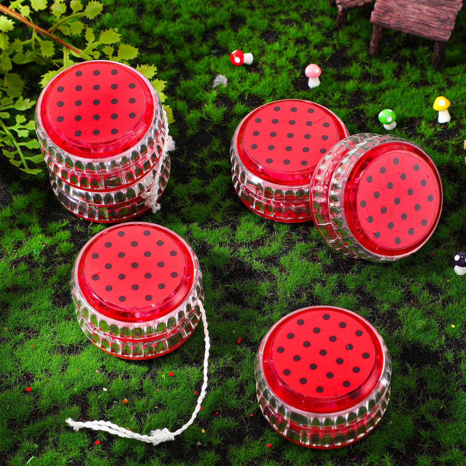 Woanger 48 Pcs LED Yoyo Light up Responsive Balls Bulk Novelty Plastic Rainbow Yoyo with Light for Girl Teens Adults Beginner Birthday Classroom Prizes Party Favors