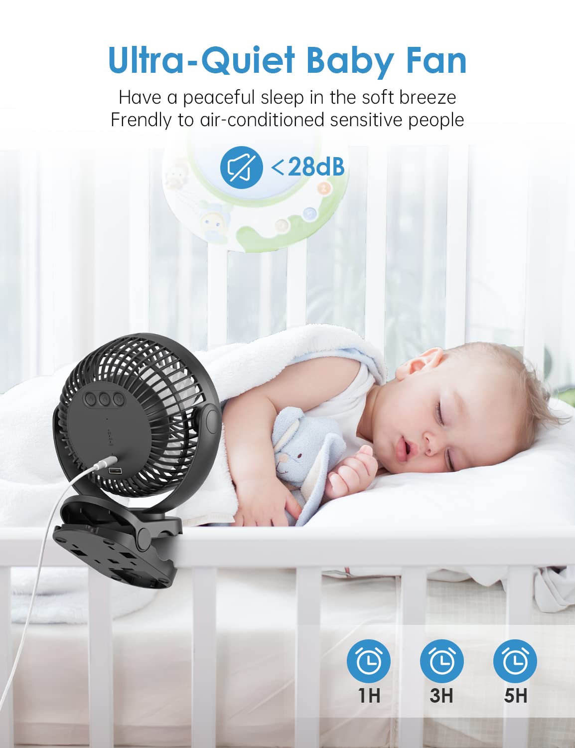 Camping Fan with Remote Control - 65Hrs 12000mAh Rechargeable Fan, 3 Speeds & Timing Battery Powered Fan with Light & Hook, Camp Fan for Tent, Battery Operated Fan for Camping, Black