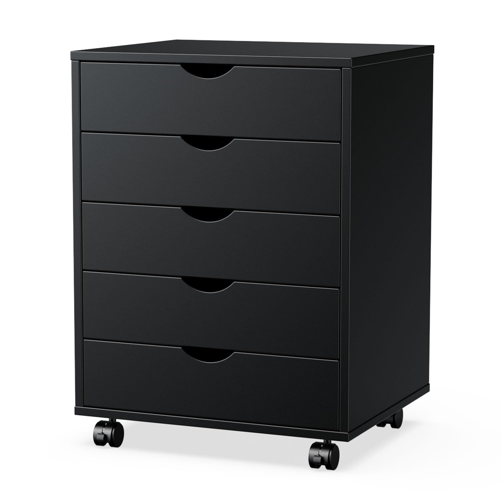OLIXIS Chest Wood File Cabinet Rolling Organization Storage Dresser with Wheels for Home Office