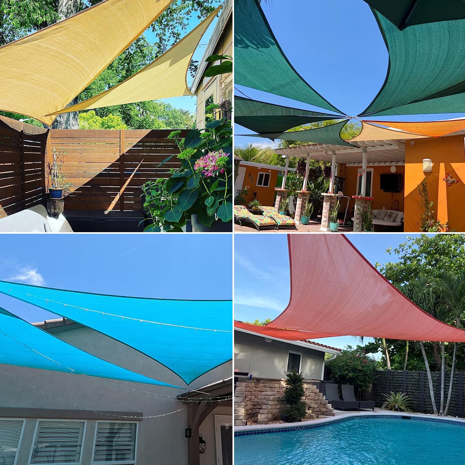 Coarbor 12' x 12' x 12' Sun Shade Sail Canopy Sunshade Outdoor Heavy Duty Triangle Fabric Cloth Screen for Patio Garden Yard Deck Pergola Canopy Blue