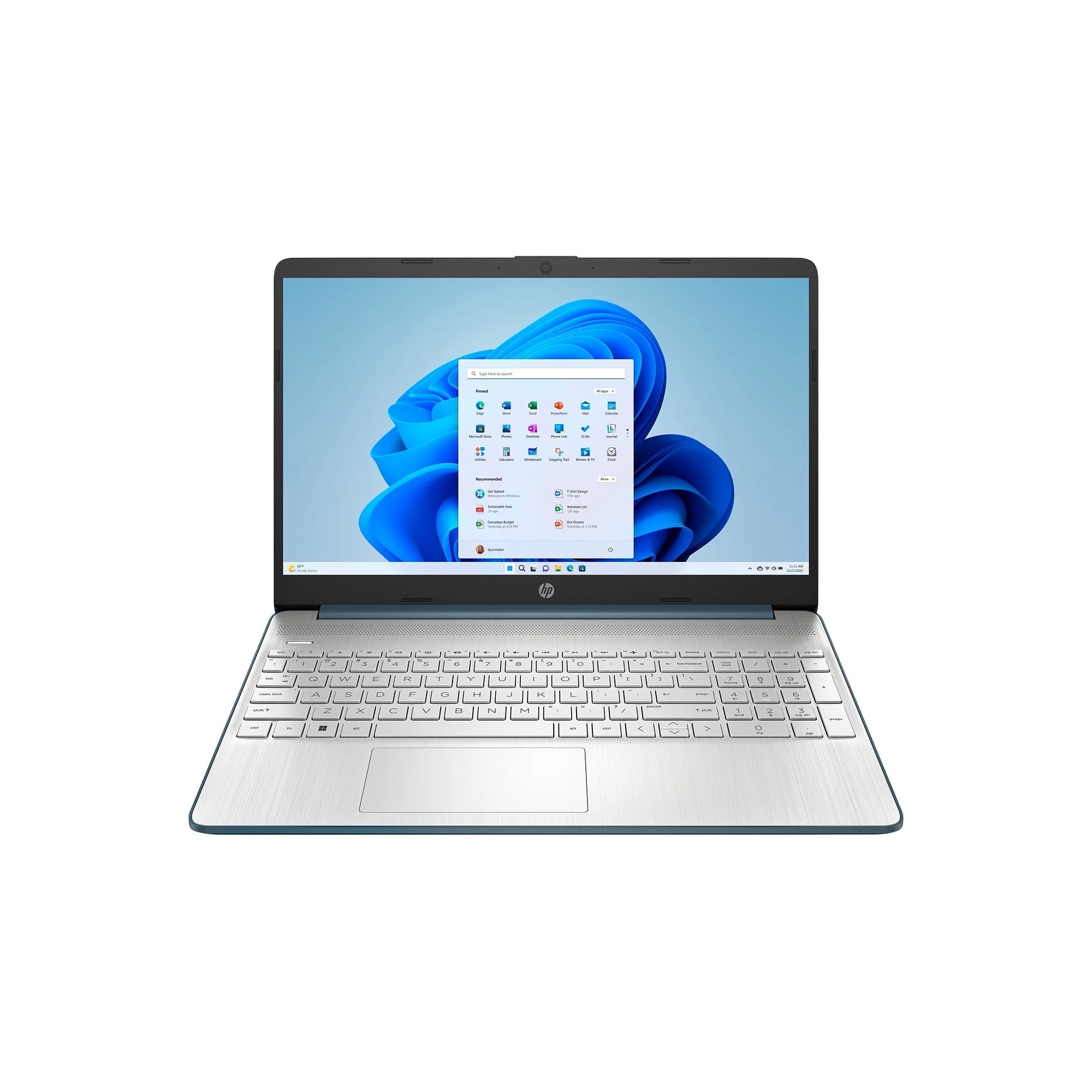 HP 2023 15.6 inch HD Lightweight Laptop, Intel Core i3-1115G4, 20GB RAM, 1TB SSD, Intel UHD Graphics, Windows 11 Home in S Mode, Spruce Blue