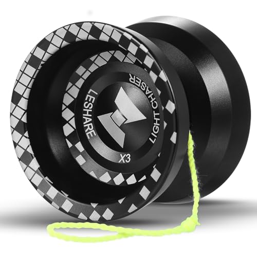 LESHAREYoyo Non-Responsive Pro X3 for Advanced yoyo Players Includes Responsive yoyo for Beginners Aluminum Yoyo for Kids + 5 yoyo Ropes + Gloves + User Instructions