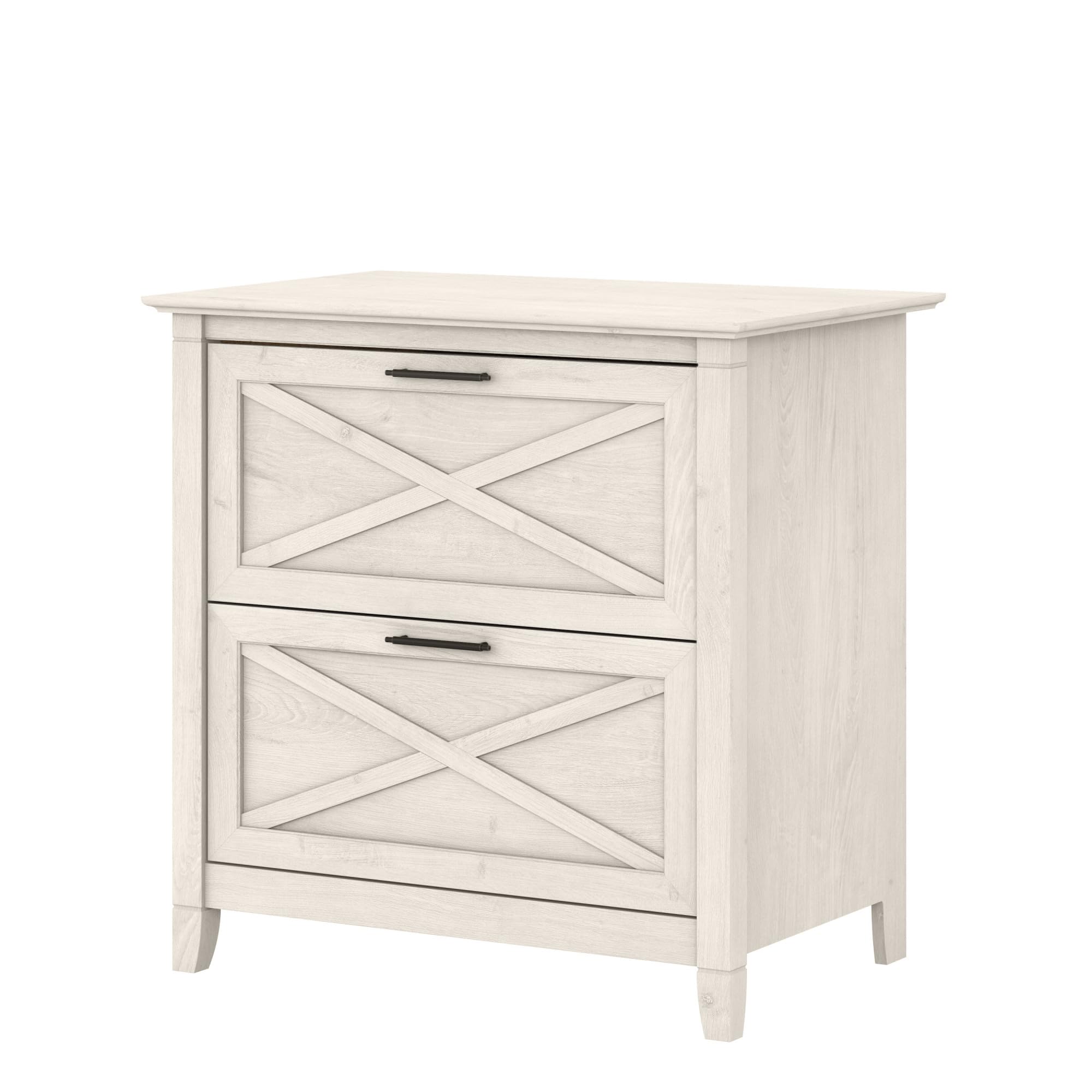 Bush Furniture Key West 2 Drawer Lateral File Cabinet in Linen White Oak | Document Storage for Home Office | Accent Chest with Drawers