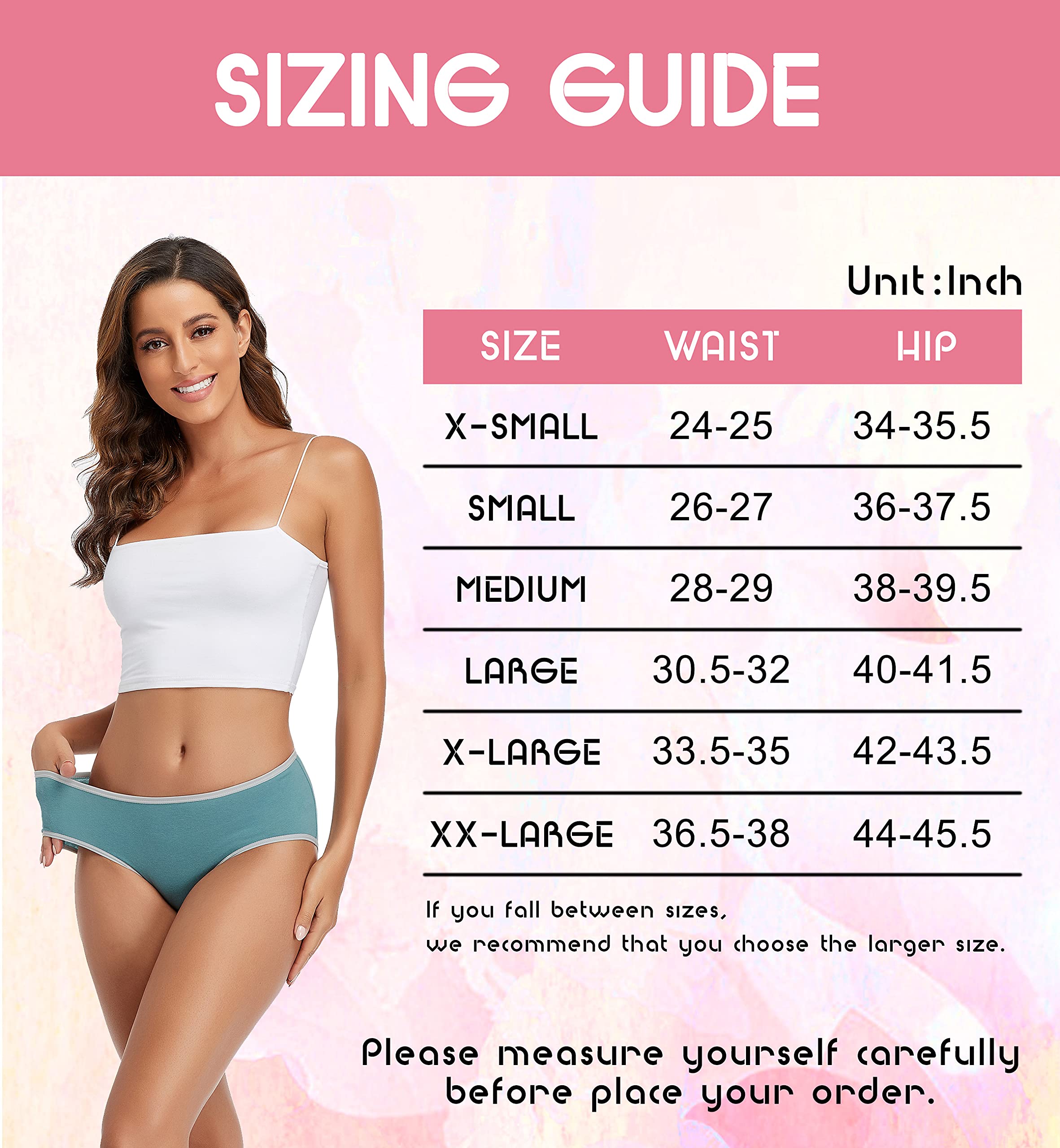 dorcastimo Women's Cotton Stretch Underwear Mid Rise Full Coverage Panties MultiPack Regular & Plus Size(X-Small, Black/Mixed Blood/Purple/Blue/Pink/White)