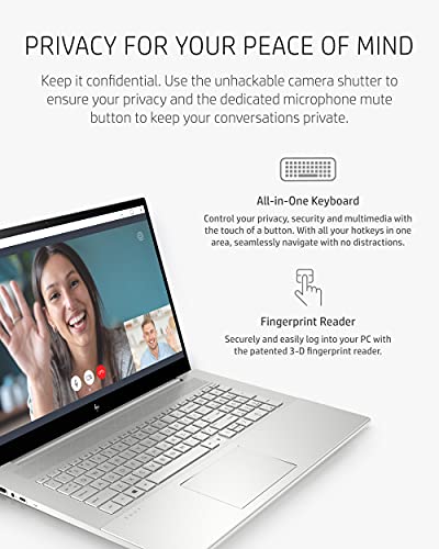 HP Envy 17 Laptop, 11th Gen Intel Core i7-1165G7, 12 GB RAM, 1 TB HDD & 256 GB SSD, 17.3-inch FHD IPS Touchscreen, Wins10 Home, HD Webcam, Audio by B&O (17-cg1010nr, 2021) (Renewed)