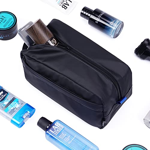 ZEEMO Toiletry Bag for Men, Water-resistant Shaving Bag, Dopp Kit with Multi-pocket for Toiletries, Travel Organizer Case, Black