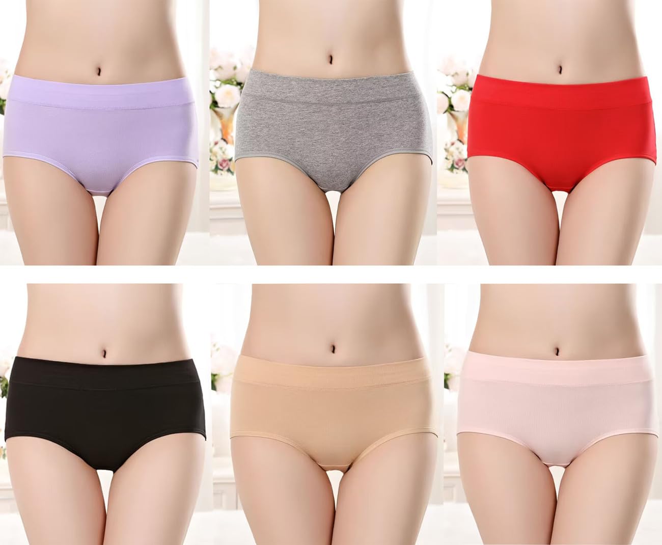 xctdehyi Underwear for Women Cotton Mid Rise Briefs Soft Strech Ladies Breathable Panties 16 Pack (as1, alpha, l, regular, regular, Multicolor-16 pack)