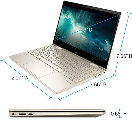 HP 2020 Envy x360 2-in-1 13.3" FHD IPS Touchscreen Laptop Intel Evo Platform 11th Gen Core i7-1165G7 8GB Memory 512GB SSD Pale Gold - Backlit Keyboard -Fingerprint Reader -Thunderbolt - WiFi 6