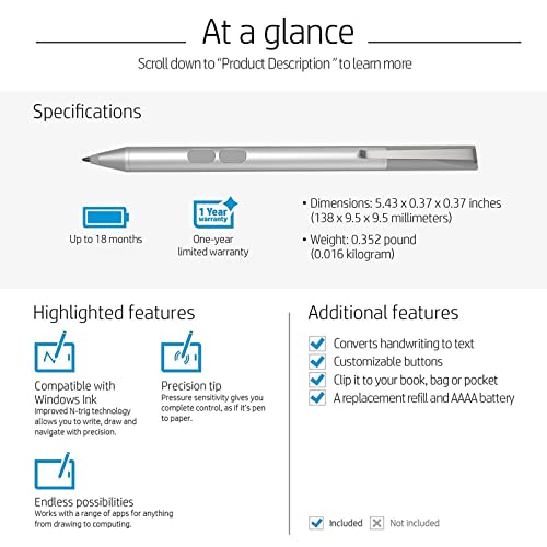 Pen for Microsoft Surface Go 2 10.5 Touchscreen Latest Model Work with Microsoft Surface Laptop