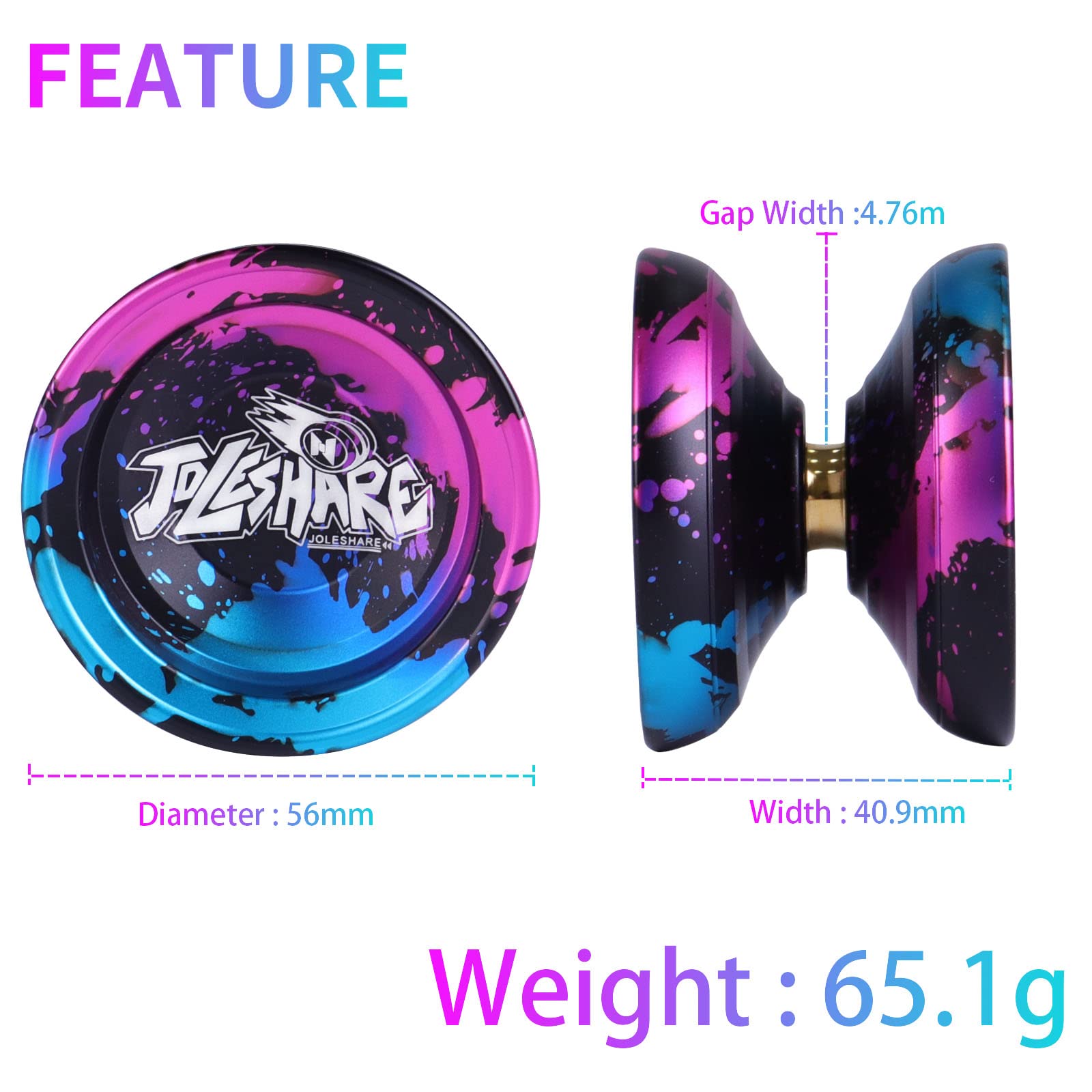 JOLESHARE Professional Unresponsive Yoyo for Pros and Responsive Yoyos for Kids Beginners, Package Includes Replaceable Responsive Bearings, yo-yo Gloves, and 5 yo-yo Cords(Red Black Blue)