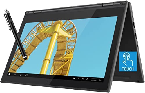 Lenovo 11.6" 2-in-1 Touchscreen Ultra Slim Laptop, Quad-Core N4120 up to 2.6GHz, 4GB RAM, 64GB SSD, WiFi, Bluetooth, Hugo Tech Mart Pen, Charcoal, Windows 11 Pro Edu