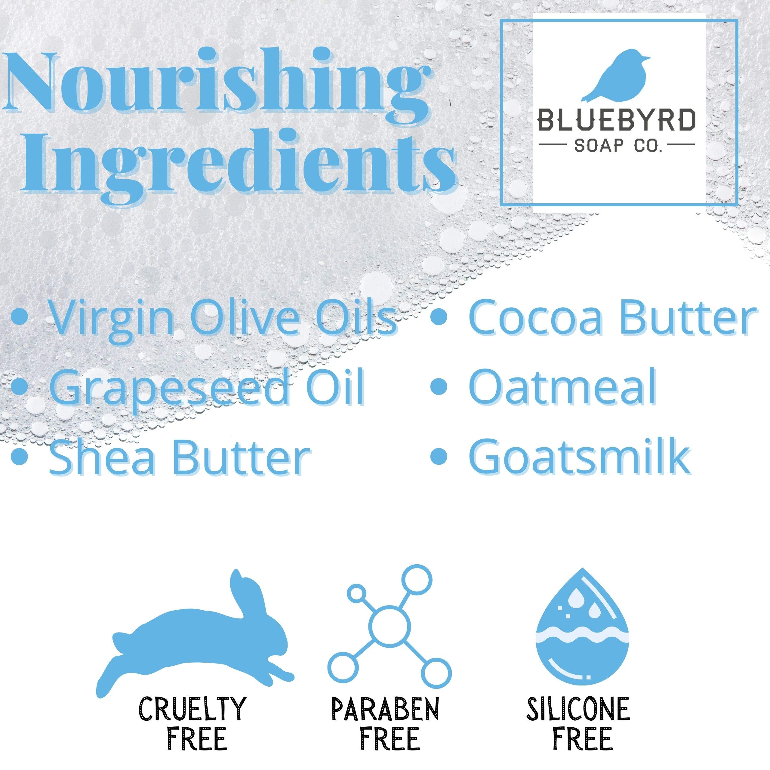 BLUEBYRD Soap Eucalyptus & Seaweed Exfoliating Large Soap Bar, 100% Vegan Cold Press Scented w/Essential Oils, Body Soap Scrub for Men & Women, Natural Oatmeal, Shea Butter, Olive Oil, 8.6oz