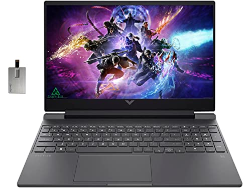 HP 2022 Victus 15.6" 144Hz Gaming Laptop, AMD Ryzen 7 5800H, 32GB RAM, 1TB PCIe SSD, NVIDIA GeForce RTX 3050 Ti Graphics, Backlit Keyboard, Windows 11 Pro, Gray, 32GB SnowBell USB Card